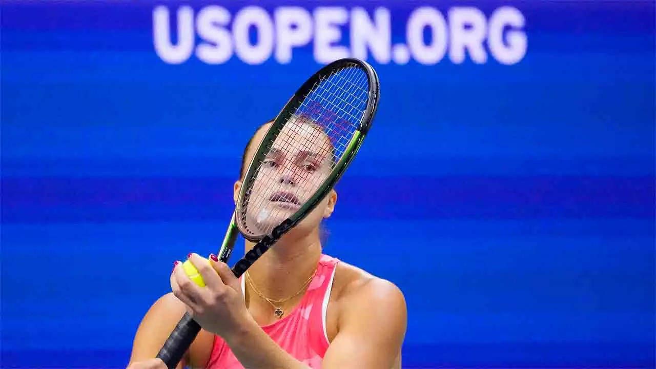 Watch: Aryna Sabalenka smashes her racquet after…