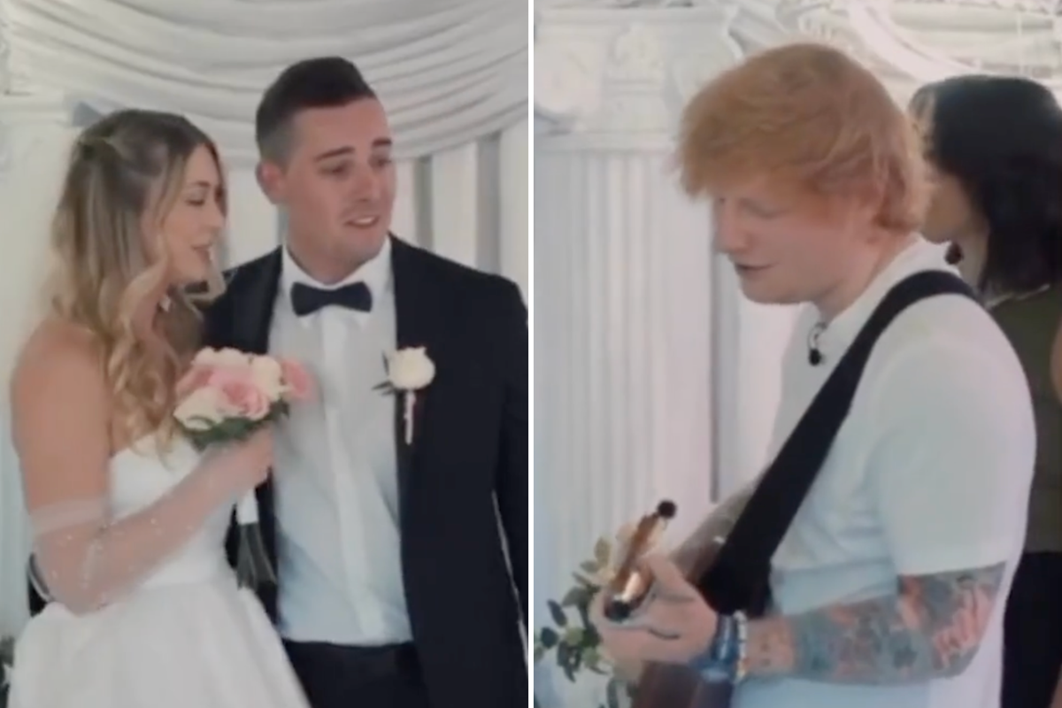 Ed Sheeran stuns bride and groom as he serenades them…