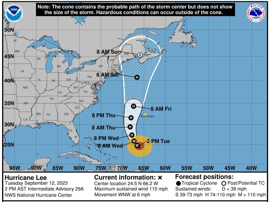 Hurricane Lee, now very large, raises wind and flood…