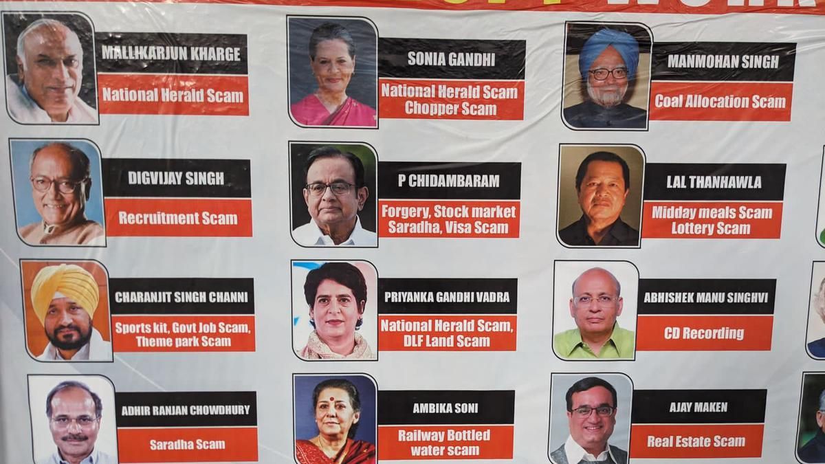 Posters describing CWC as Corrupt Working Committee…