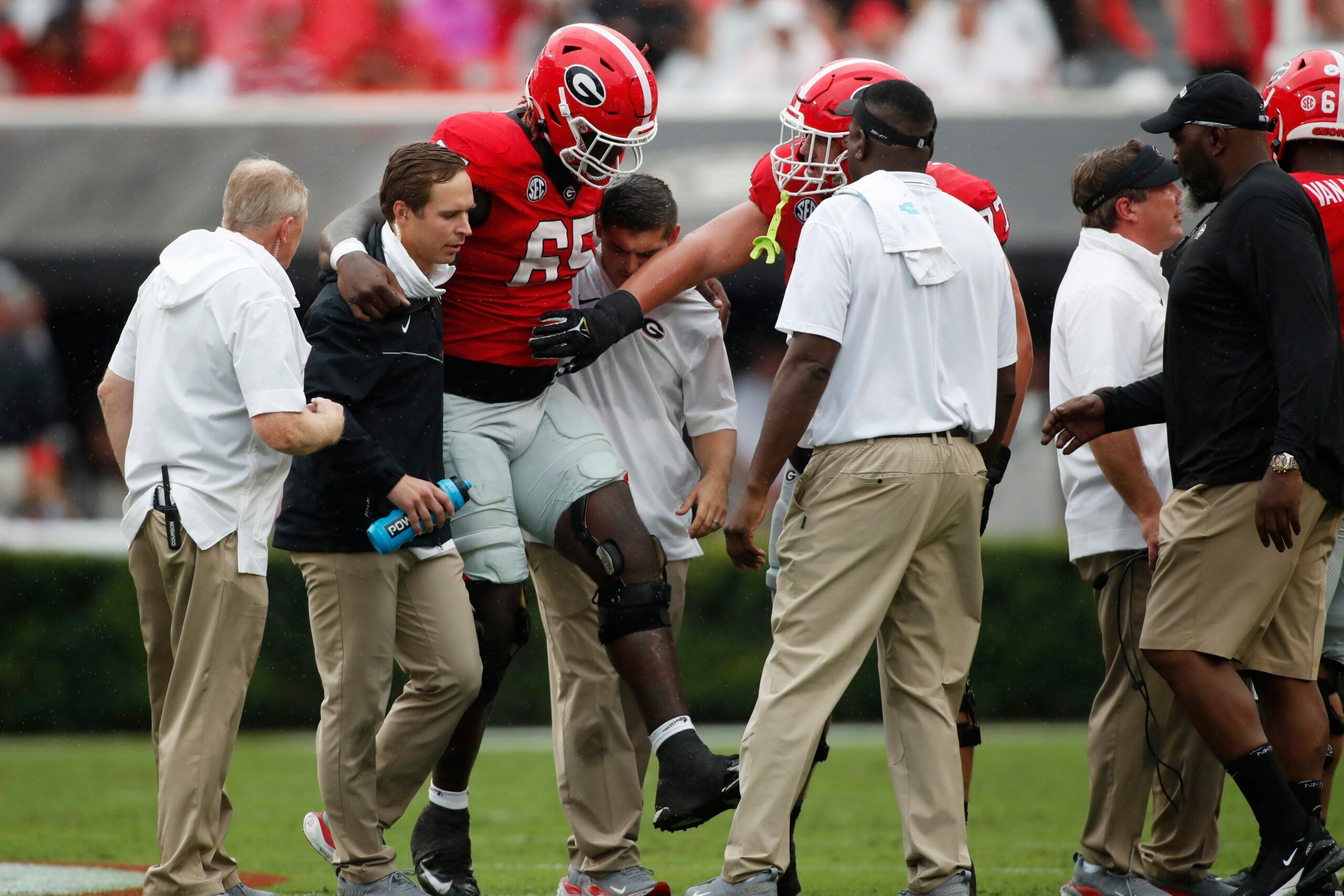 Georgia OT Amarius Mims out several weeks with ankle…