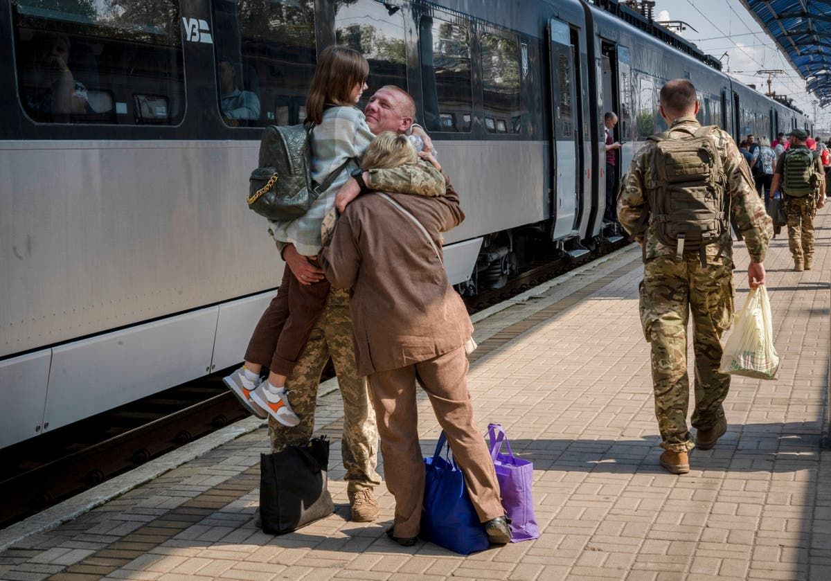 A Ukrainian train is a lifeline connecting the…