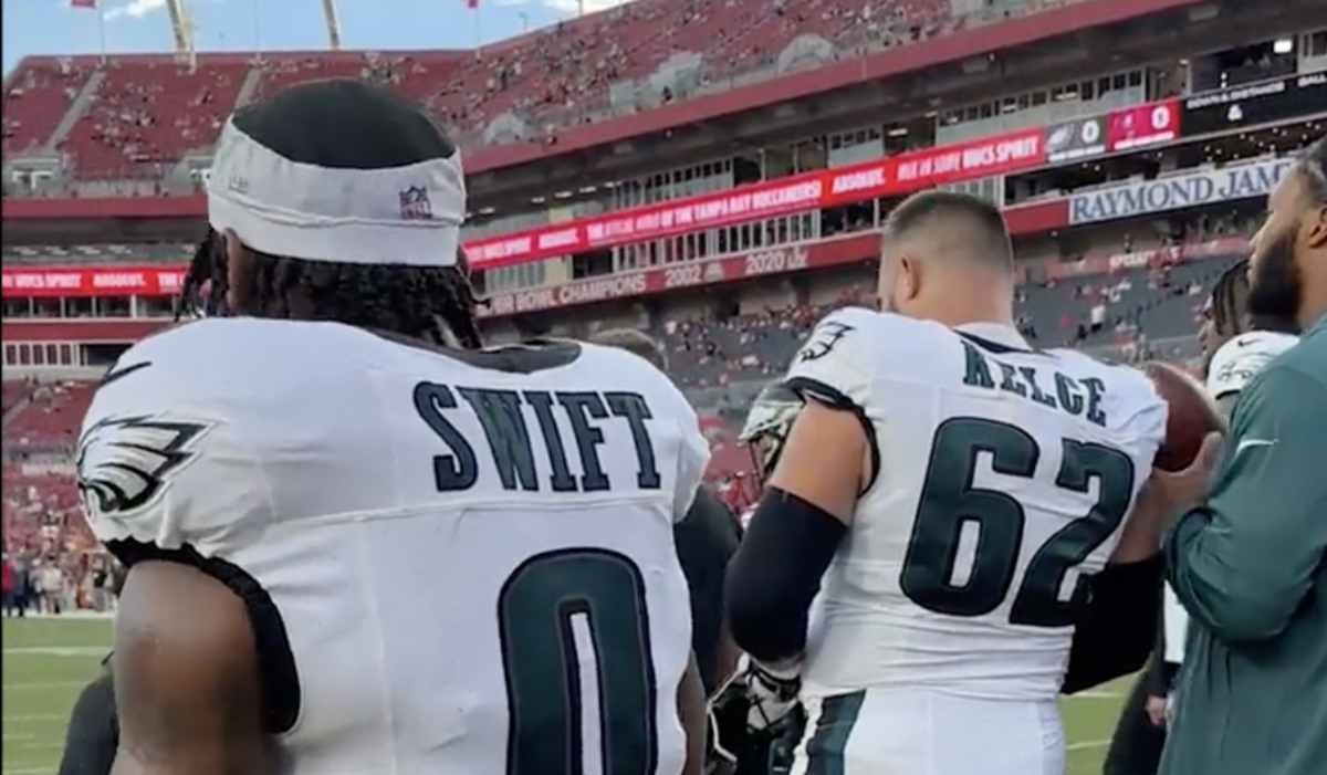Eagles Celebrated Their Own Kelce/Swift Duo Before…