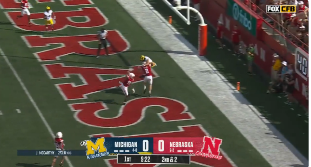 Michigan Wr Roman Wilson Mossed A Nebraska Defender