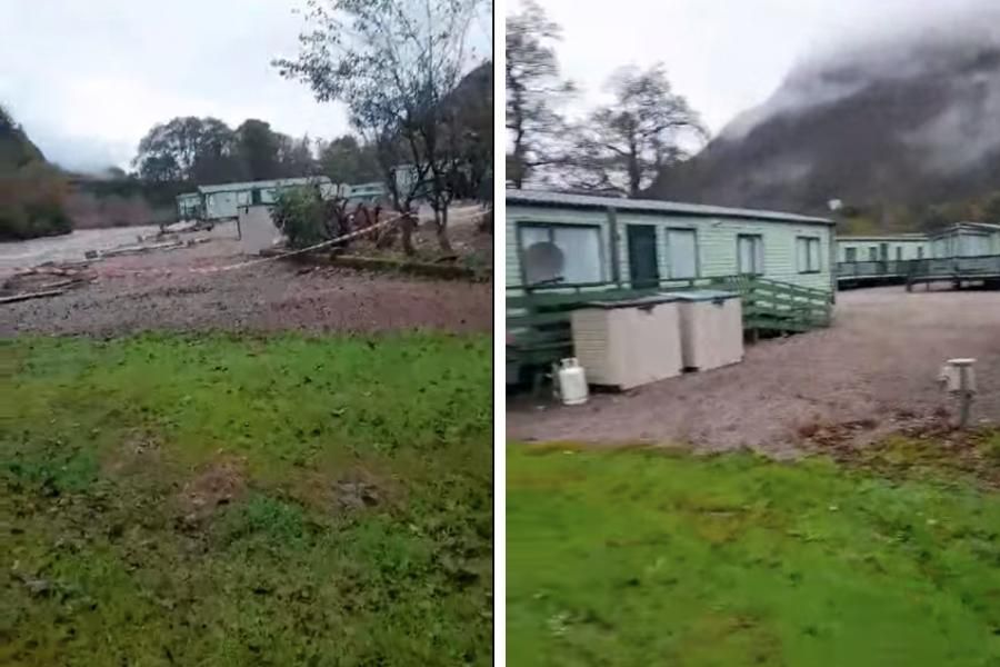 'Frightening' footage shows caravans at holiday park…