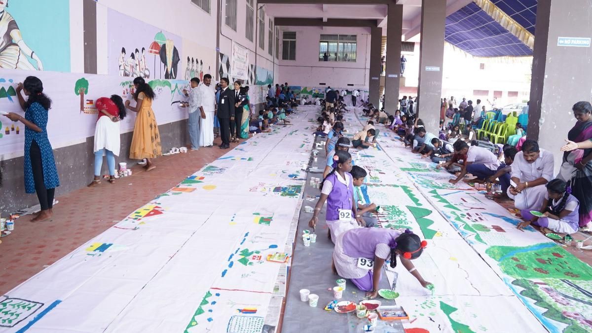 Attappady children create largest canvas painting by…