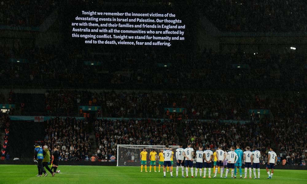 Wembley silence for Israel and Palestine well observed…