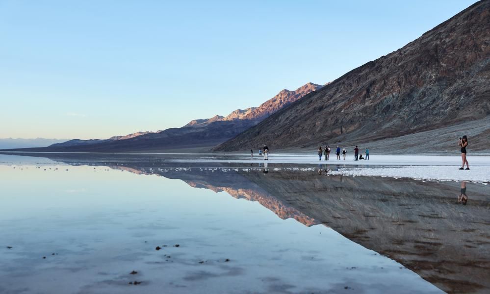Death Valley visitors delight in rare ephemeral lakes…