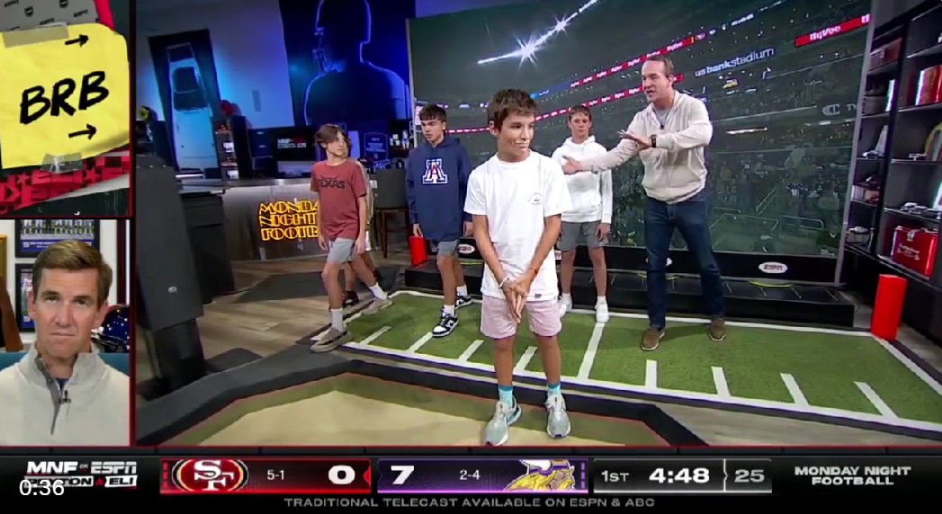 Peyton Manning using kids on the ‘ManningCast’…