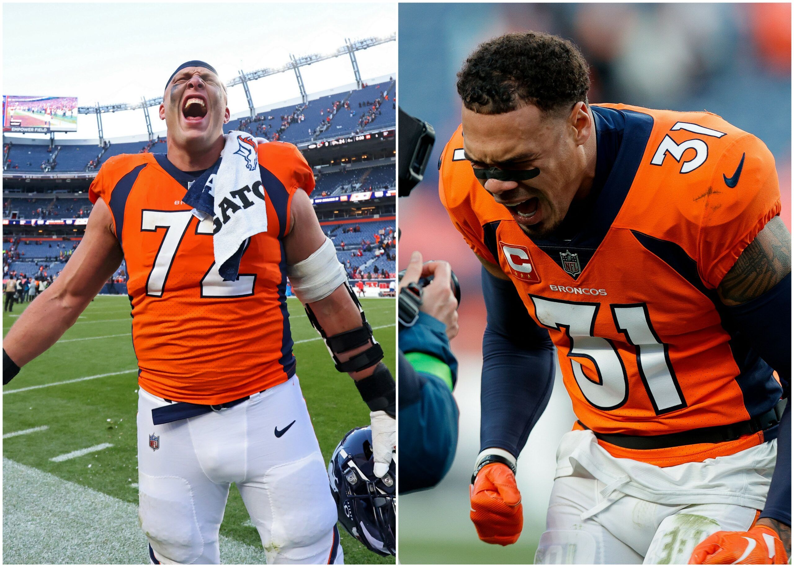 These photos of Justin Simmons and Garett Bolles sum…