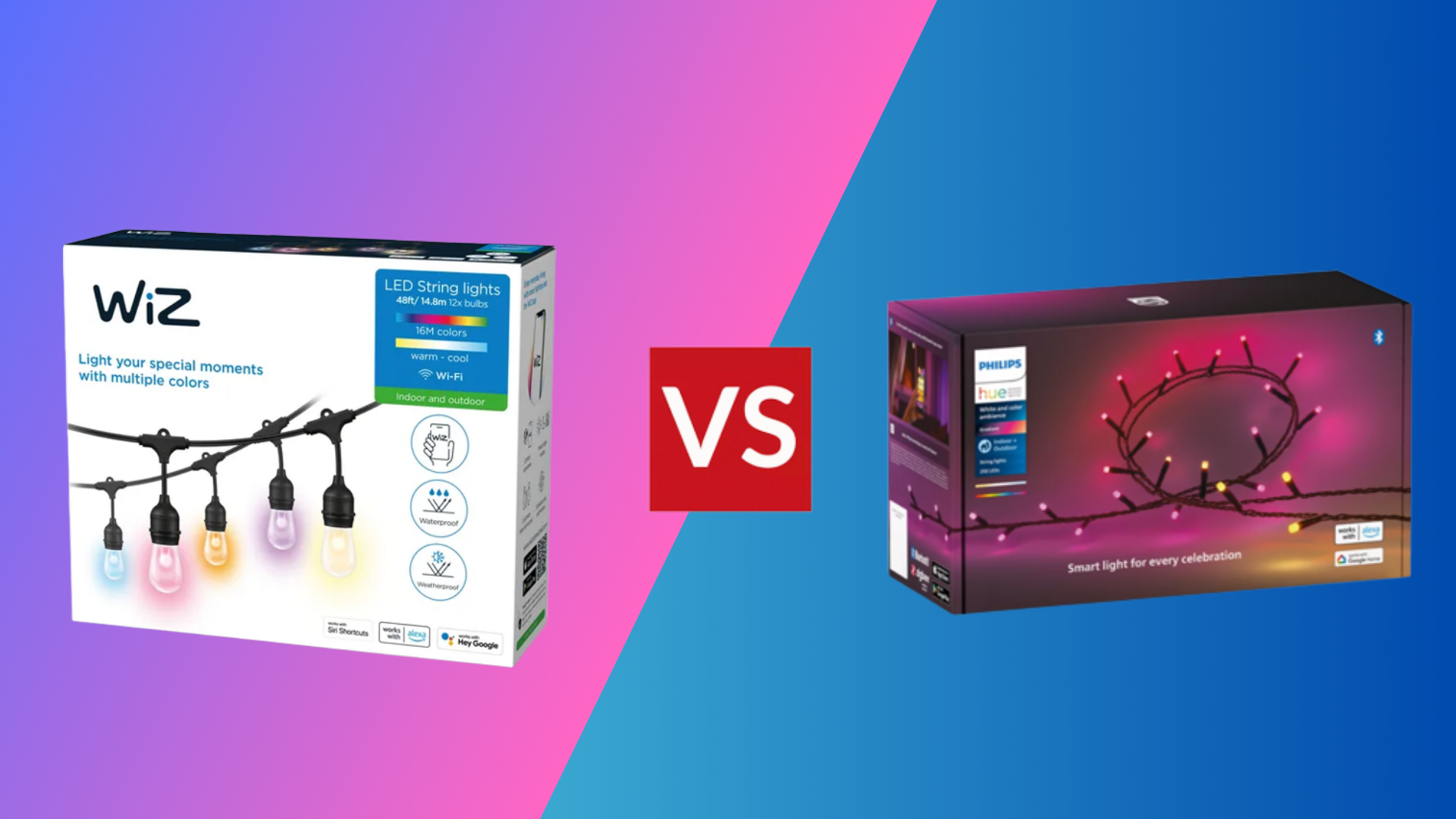 WiZ Outdoor String Lights vs Philips Hue Festavia:…