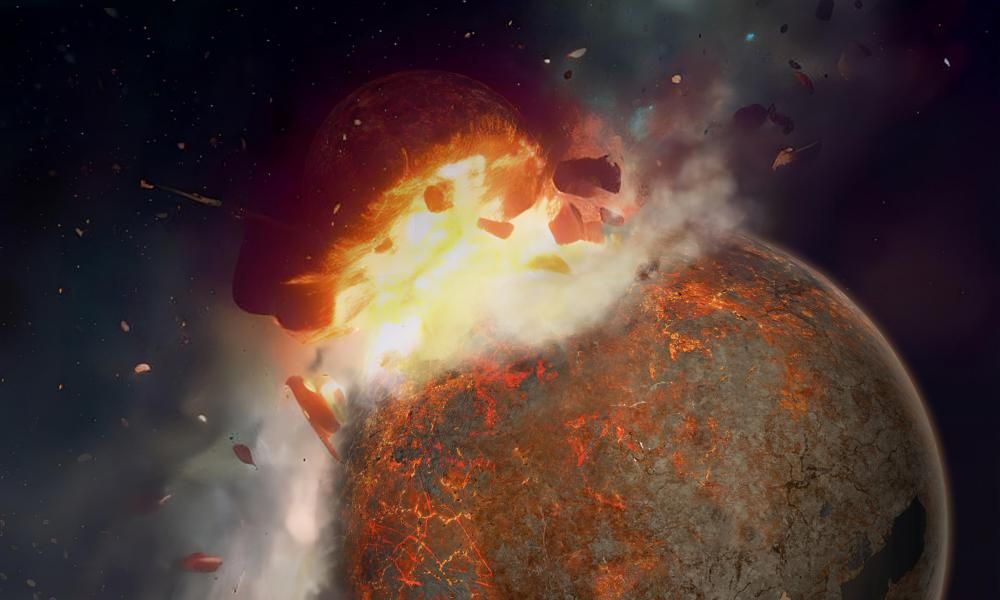 Blobs near Earth’s core are remnants of collision with…