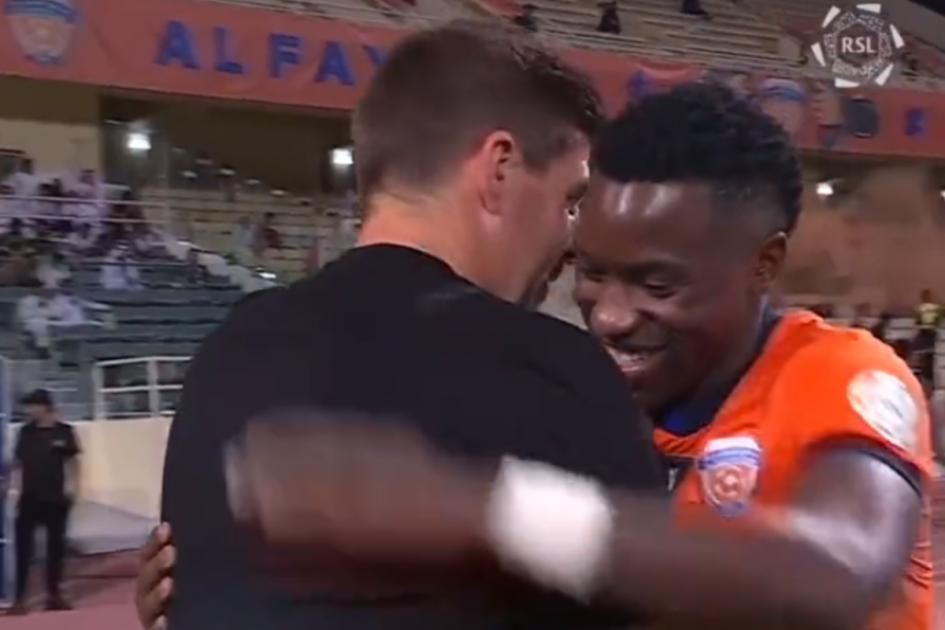 Watch as Steven Gerrard embraces Fashion Sakala for…