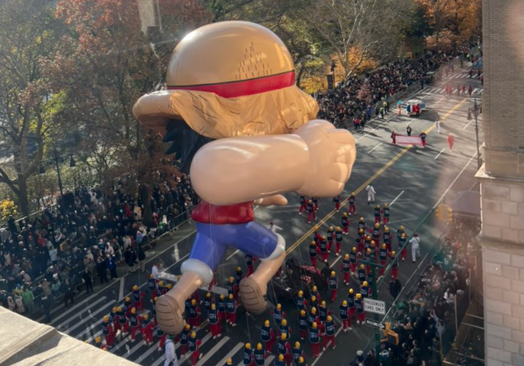 Straw Hat Luffy’s Thanksgiving Day Parade balloon is…