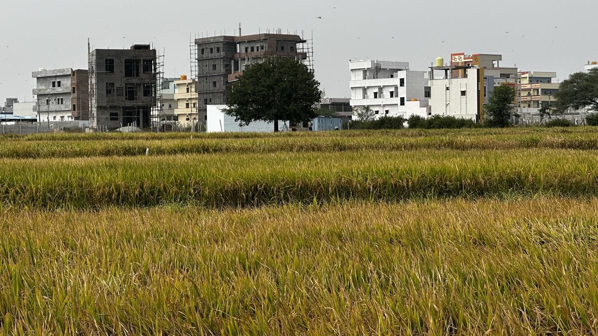 Bucolic rural scape’s transition to a burgeoning urban…