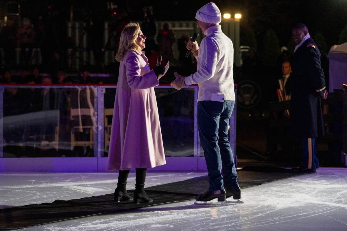 Jill Biden brings a holiday ice rink to the White…