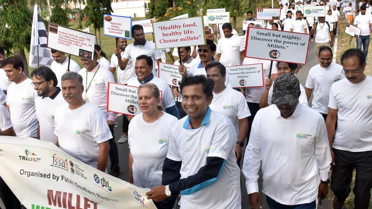 Walkathon for millet promotion
