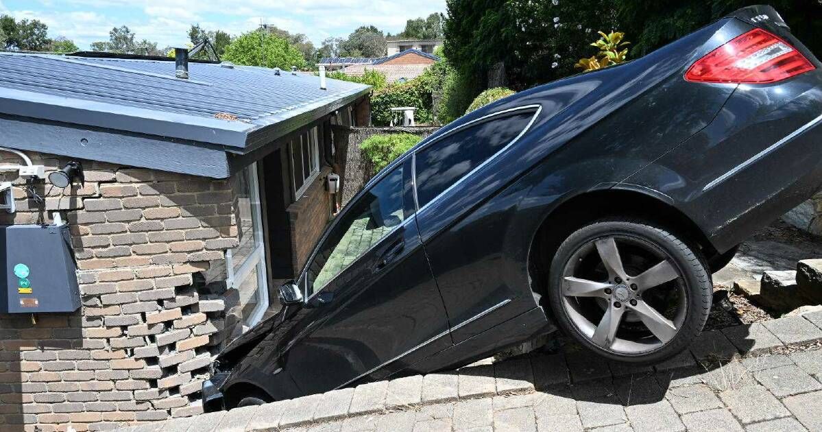 Firies prop up house after car runs into property