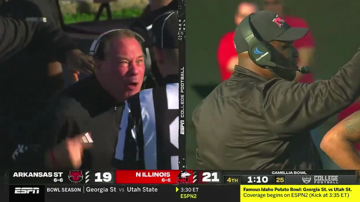 Arkansas State’s Butch Jones screamed at a referee…