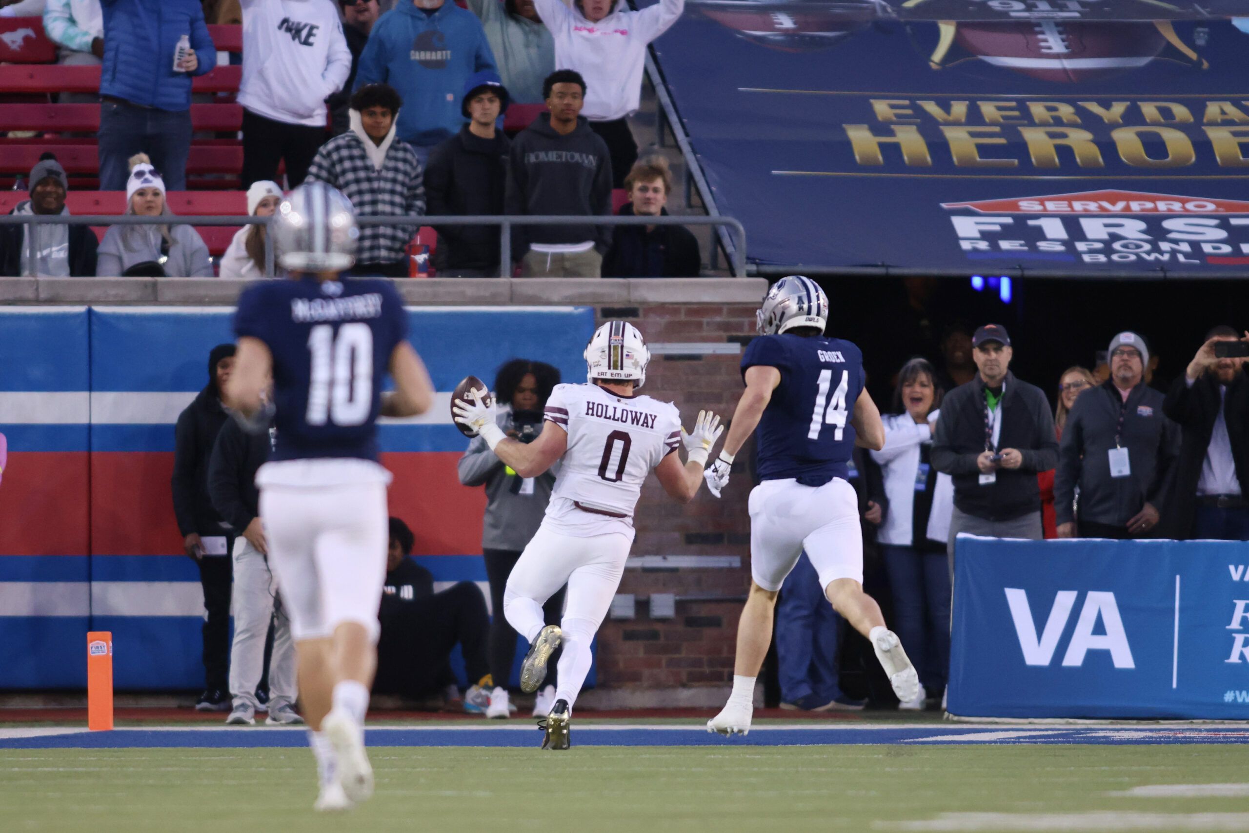 Texas State’s Brian Holloway with pair of pick-sixes…