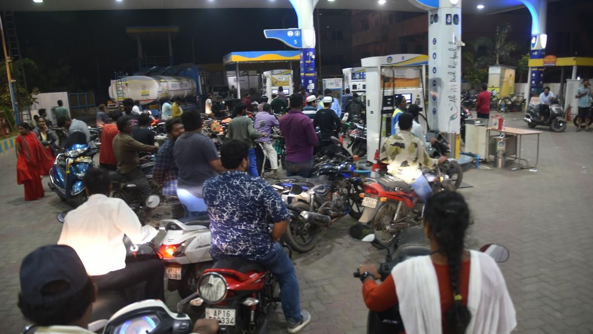 Long queues of vehicles seen at fuel stations amid…