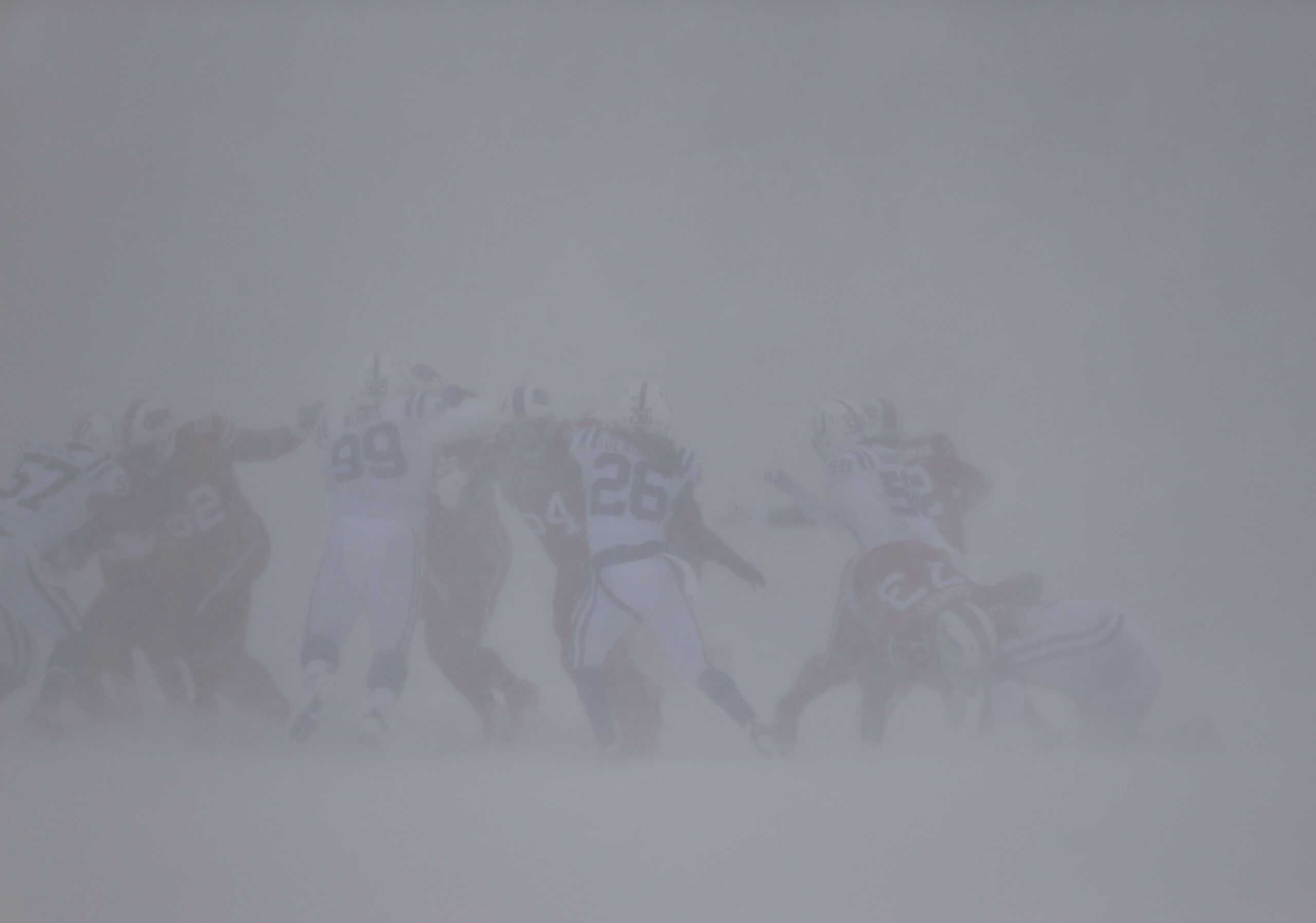 Wild weather scene at Buffalo Bills’ Highmark Stadium