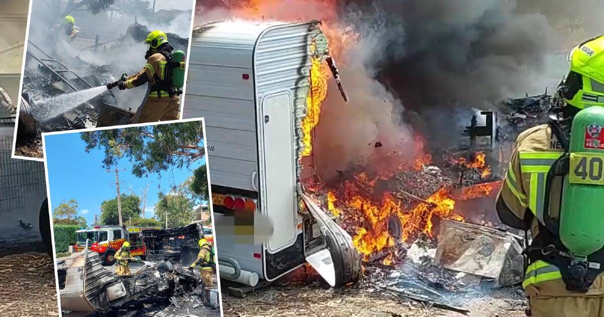 Caravan erupts in flames, faulty gas fridge to blame