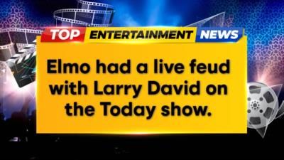 Larry David shakes up Elmo's face during Today show…