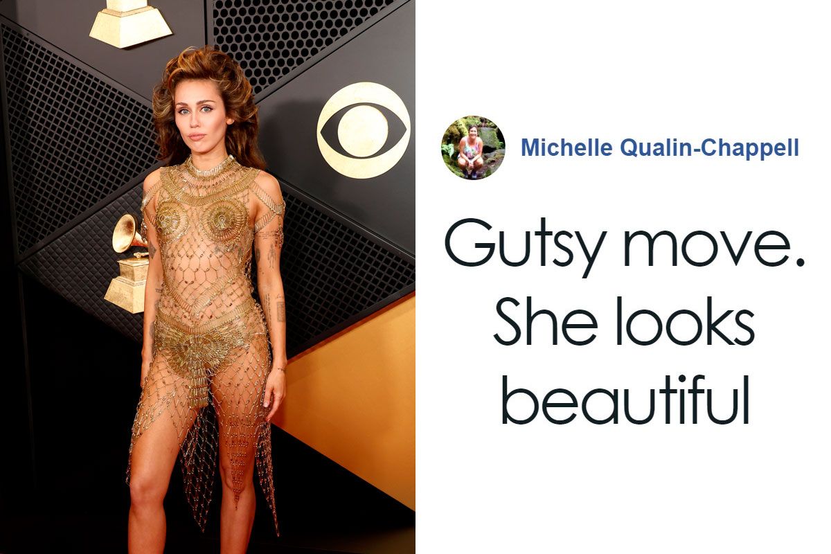 Miley Cyrus Arrives At 2024 Grammys In See-Through…