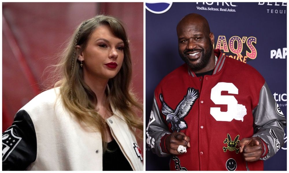 Shaq finally met Taylor Swift (and gifted her a bag)…