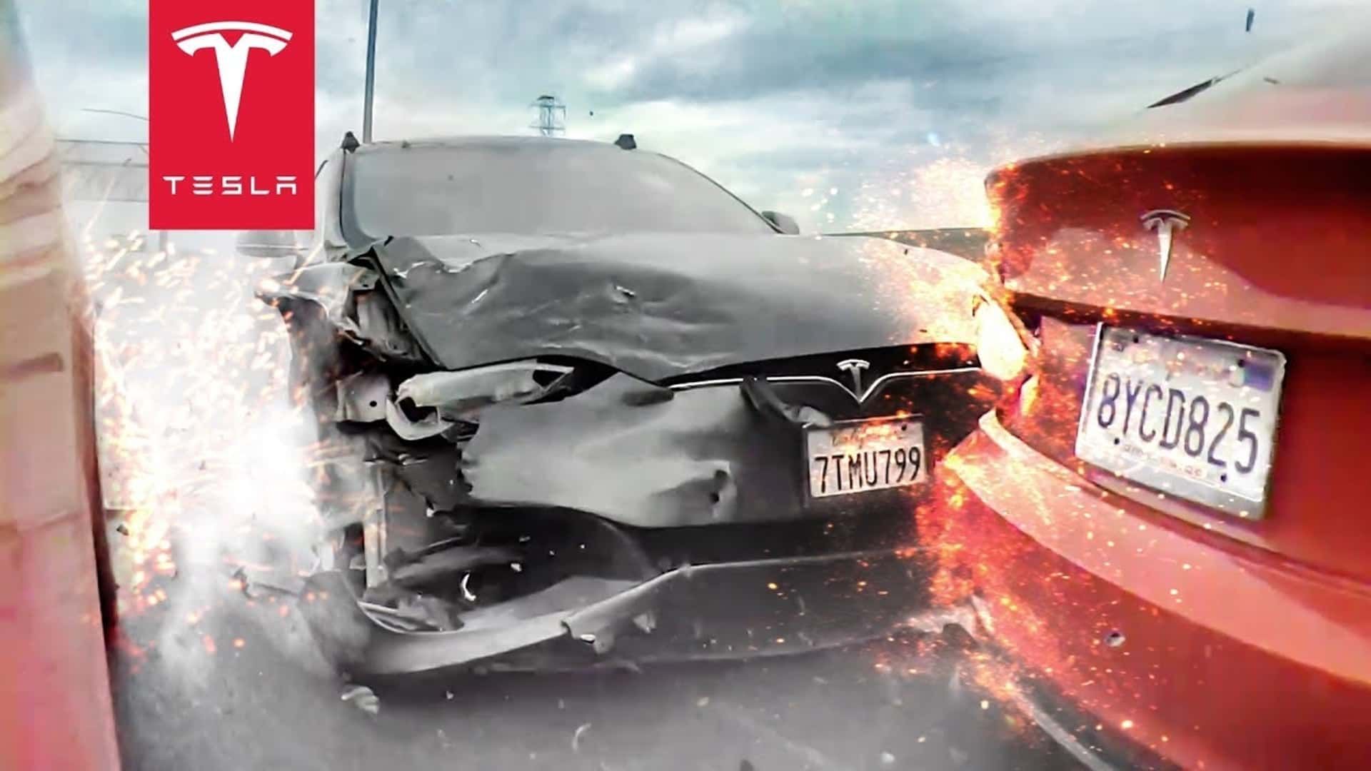 Tesla Crashes Into Tesla, Then Crashes Into Another…