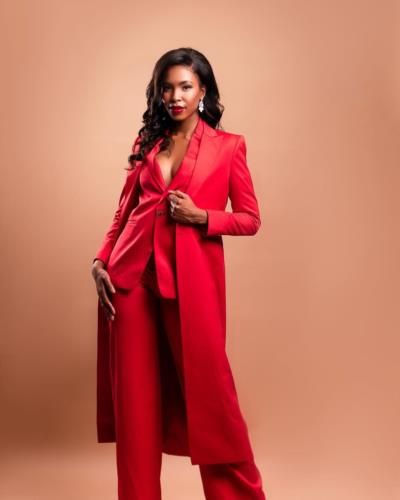Lesego Chombo Radiates Elegance In Stunning Red Outfit