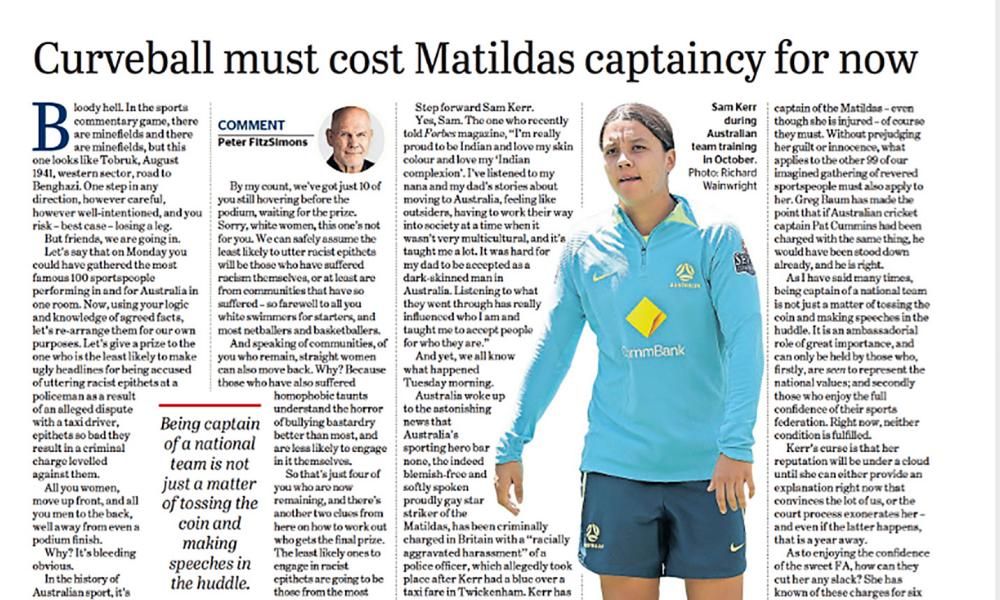 Peter FitzSimons scores own goal in rush to judge Sam…