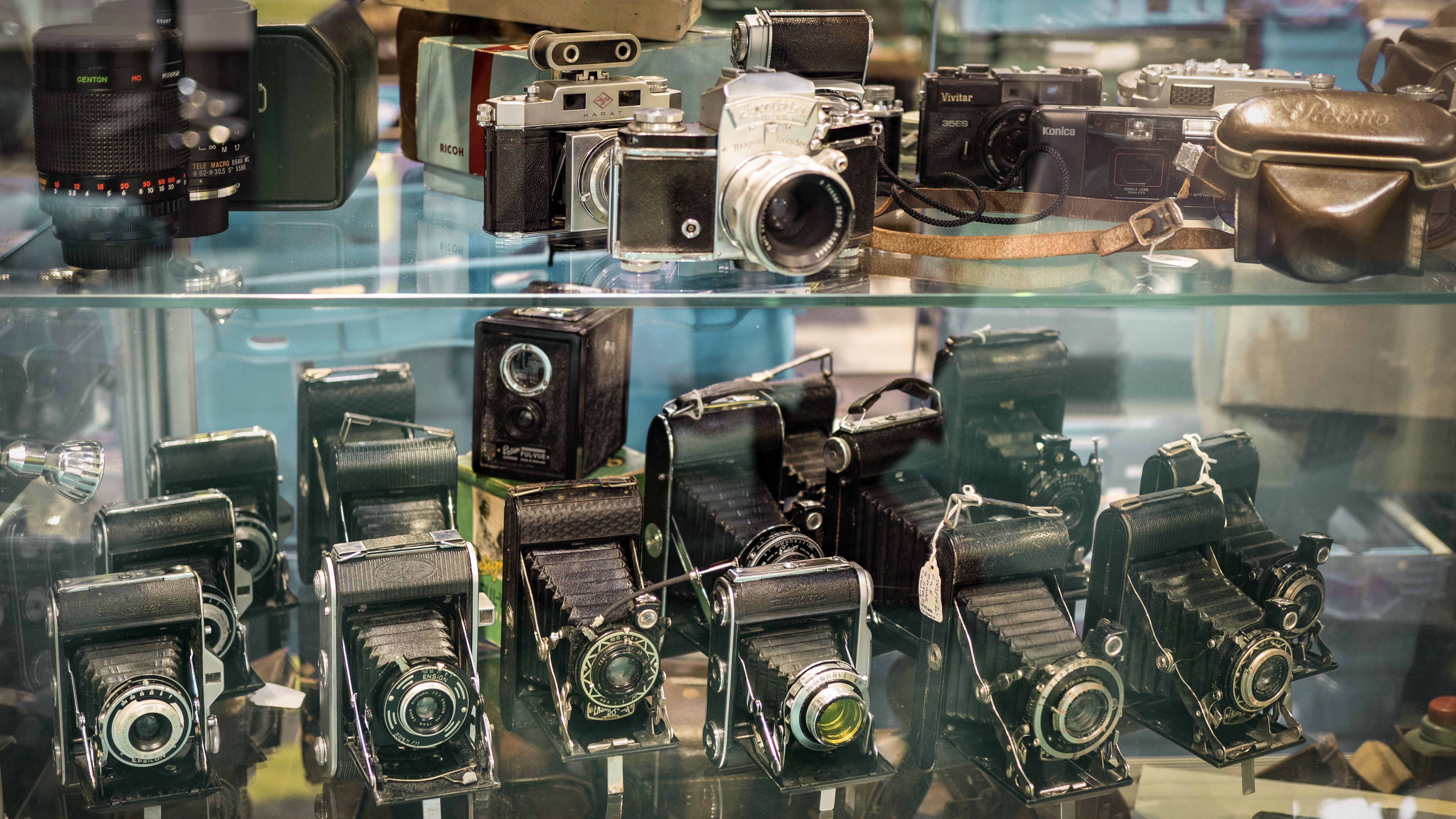 Aladdin's Cave of cameras! Large format, film SLRs,…