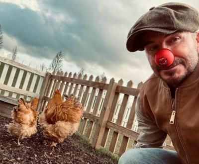 David Beckham's Playful Selfie With Chickens And Red…