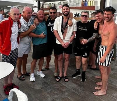 Ricky Hatton And Friend Strike A Pose In Photoshoot