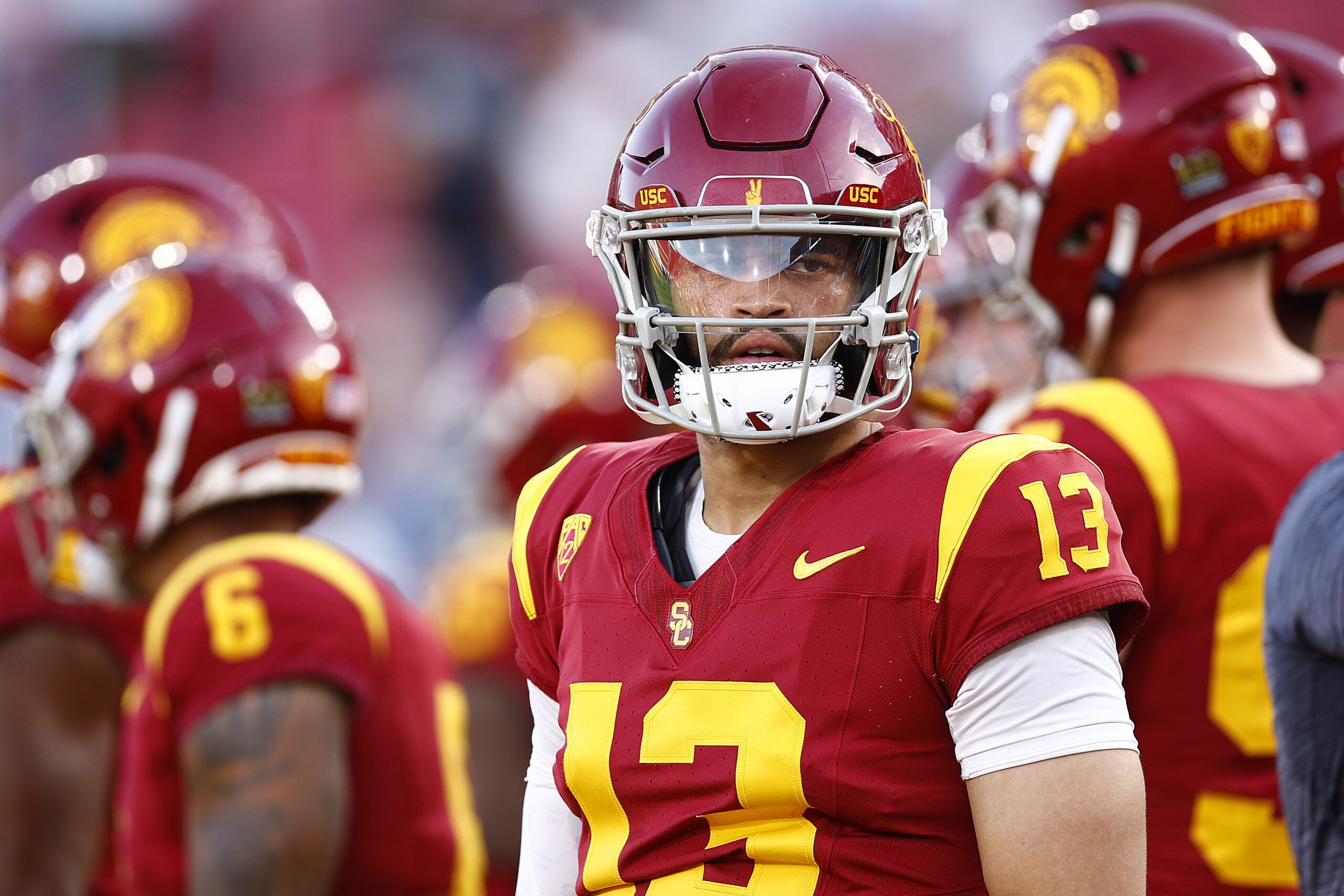 Giants’ Joe Schoen scouting Caleb Williams at USC Pro…