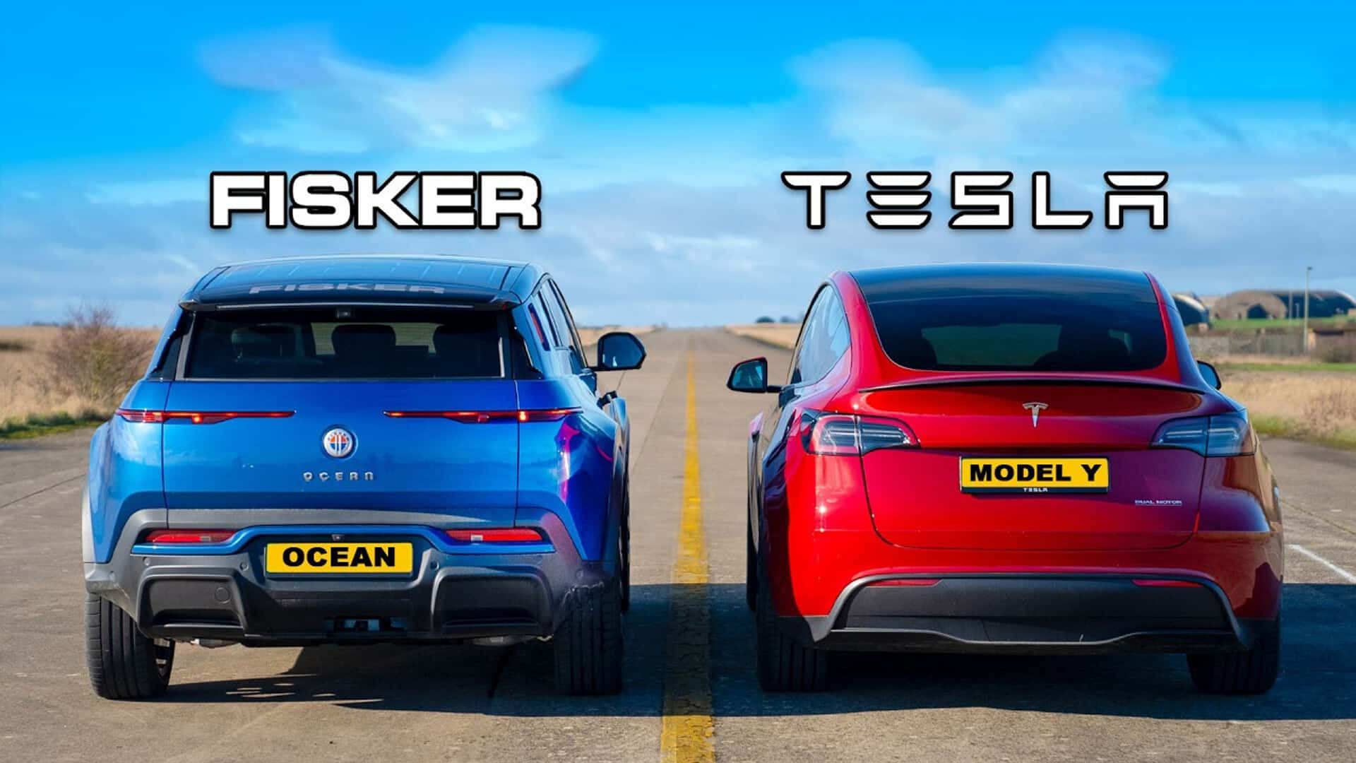 Fisker Ocean Vs. Tesla Model Y Drag Race Proves Power…