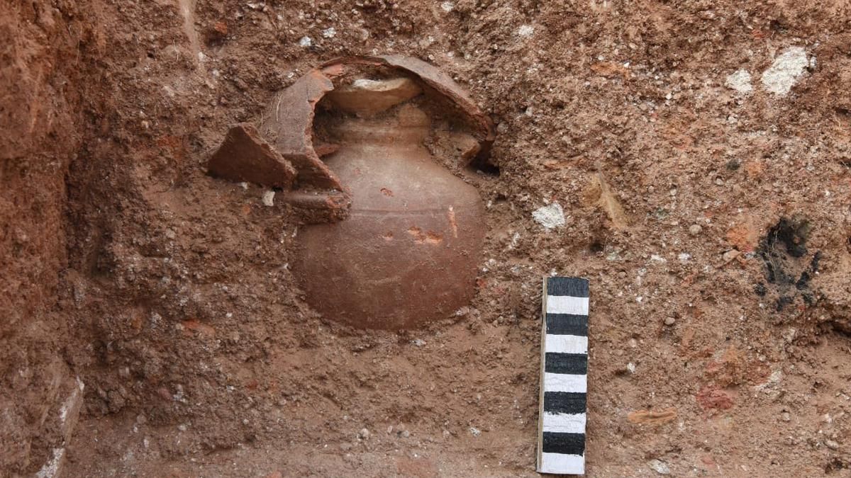 Telangana | An earthen pot 3,730 lead coins from…