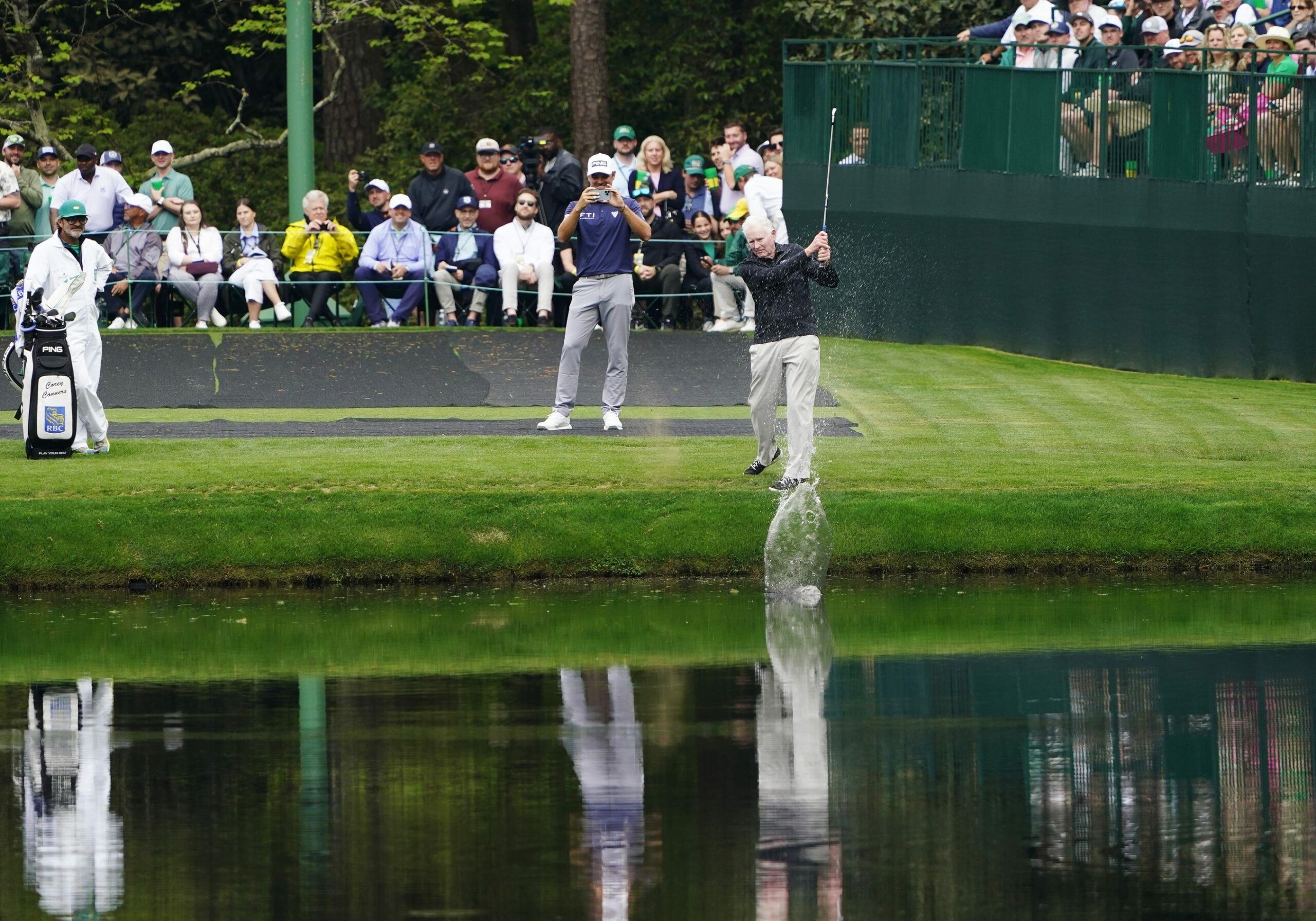 Tradition of skipping golf balls across 16th hole…