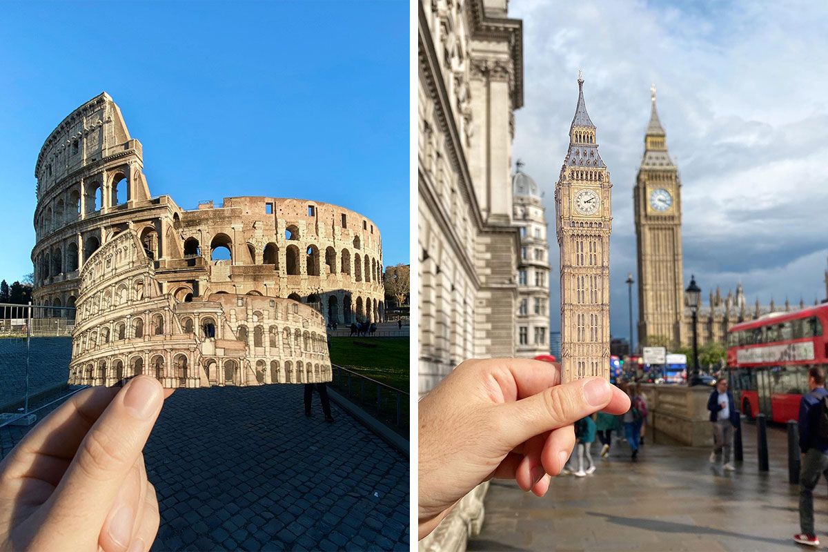 50 Pics Of Iconic Landmarks’ Illustrations Side By…