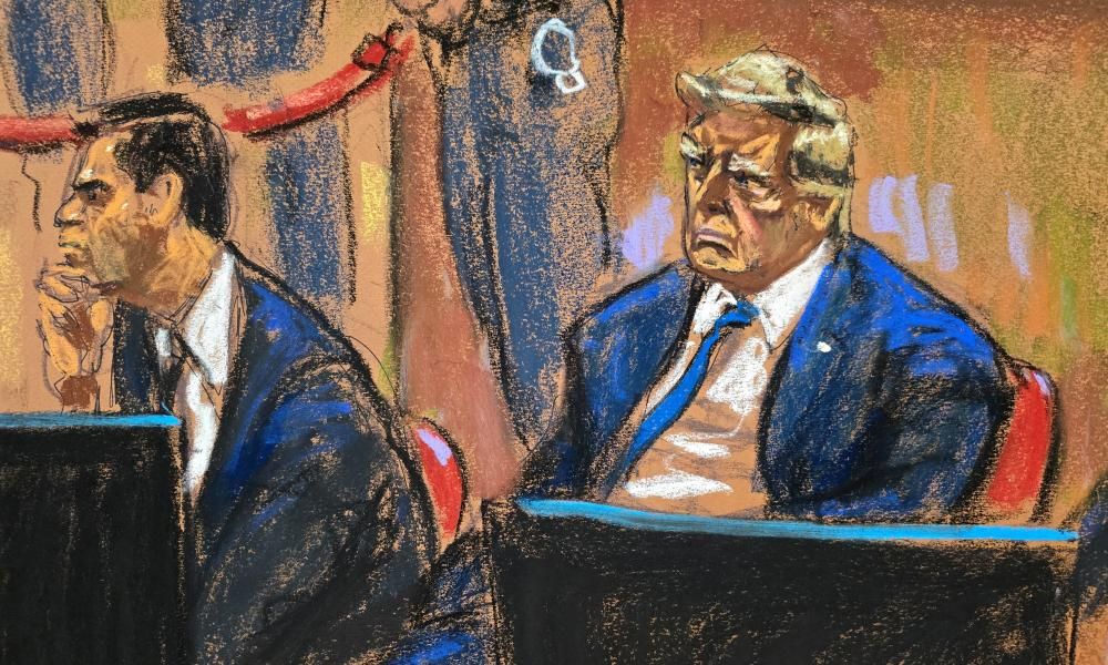 A silent Trump glowers and stares during third day of…