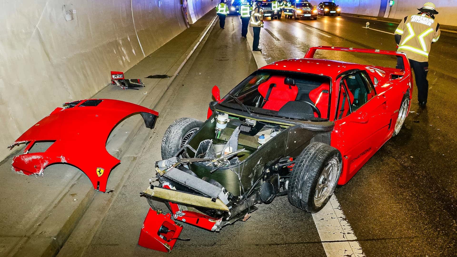 Ferrari F40's Front End Ripped Off In Highway Crash by…