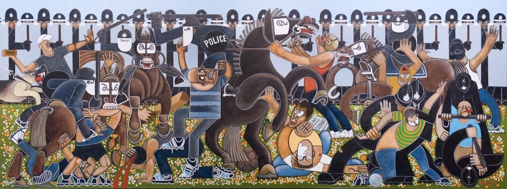 Guernica-style battle of Orgreave painting stars in…