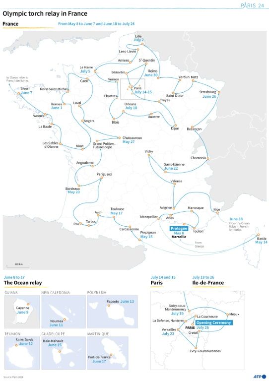 Olympic Flame To Arrive In France Ahead Of Paris…