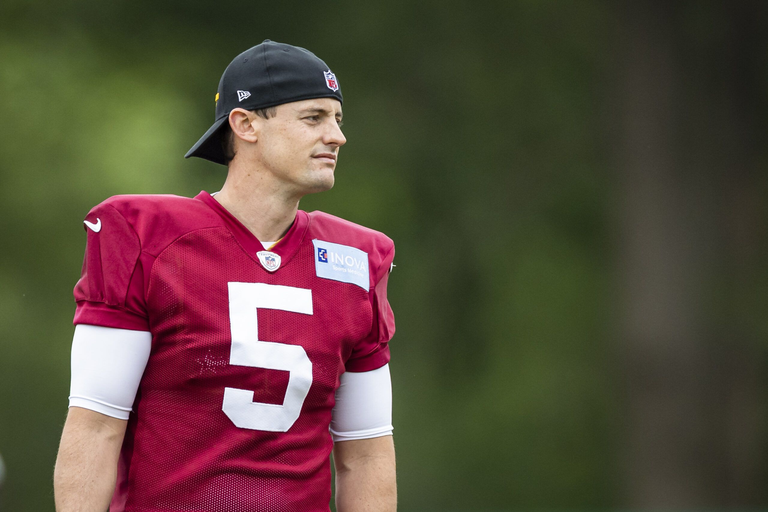 Is Commanders punter Tress Way giving his No. 5 to…