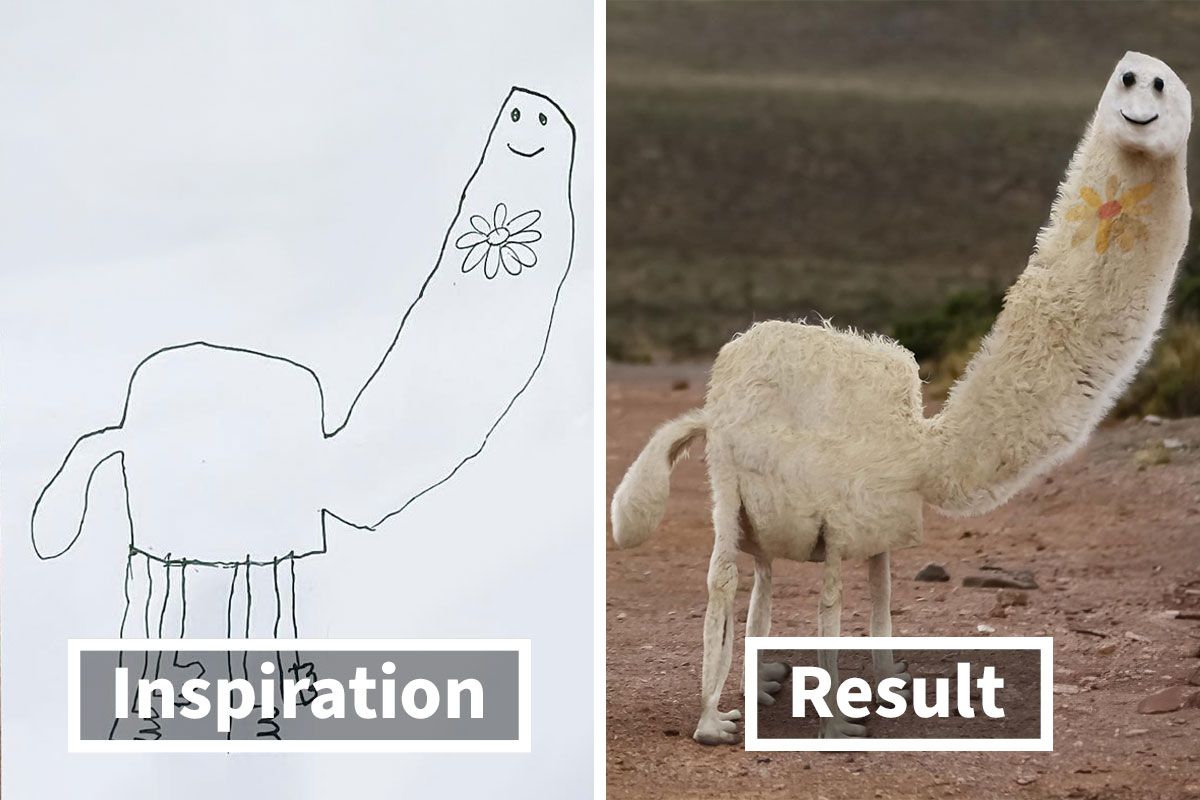 Dad Photoshops Kids’ Drawings As If They Were Real,…