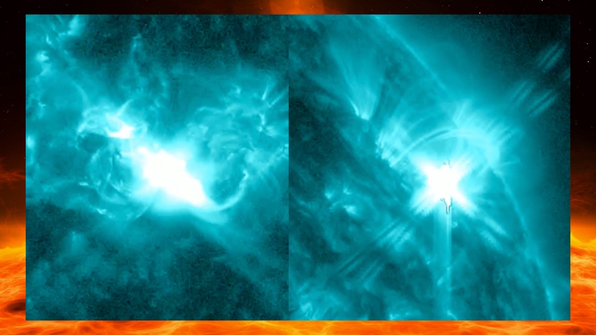 Sun explodes in a flurry of powerful solar flares from…