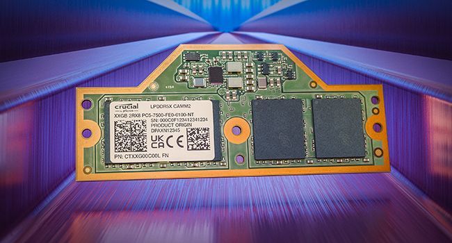 Crucial is selling 64GB LPCAMM2 Micron memory modules…