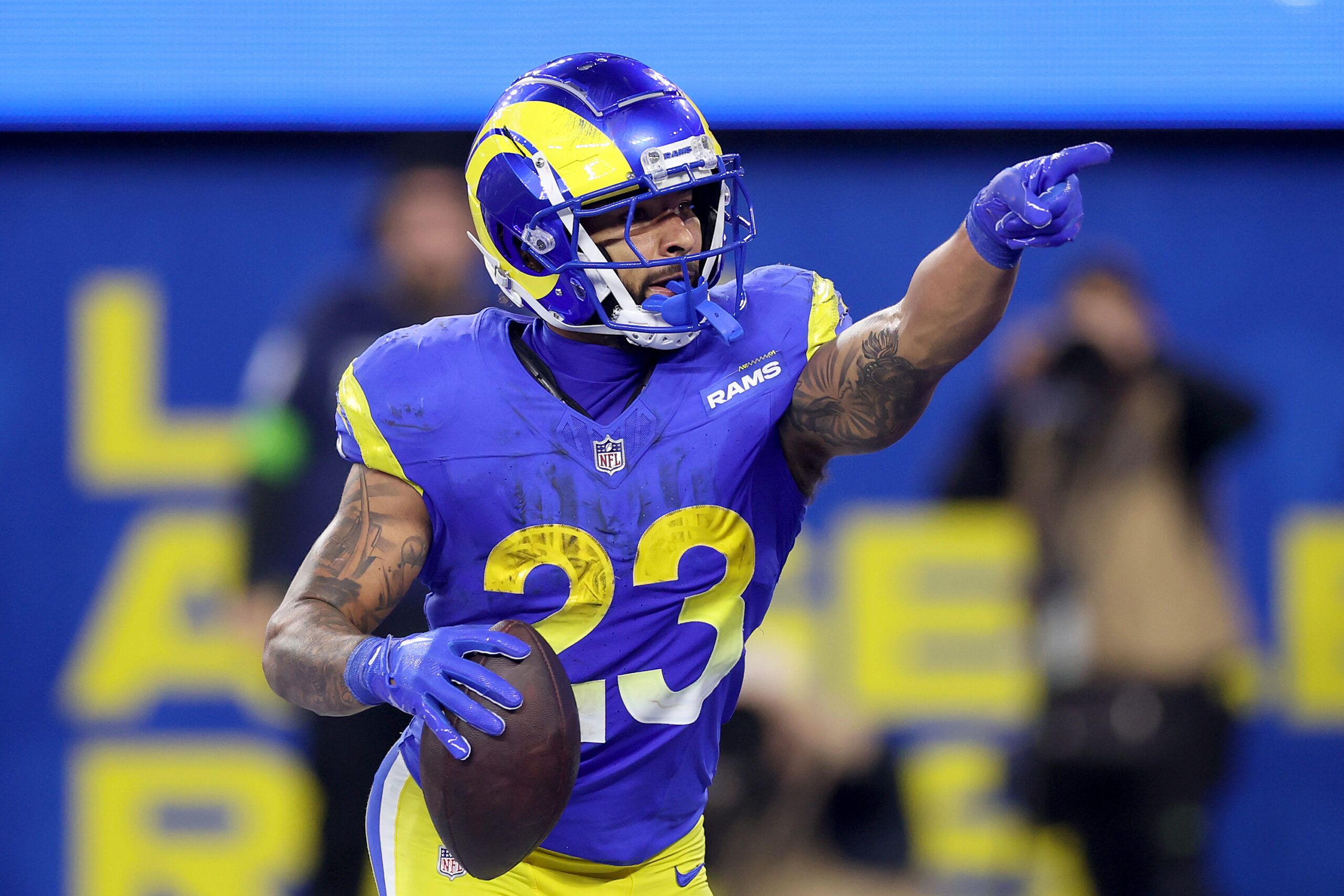 Kyren Williams’ reaction to watching Jonah Jackson…